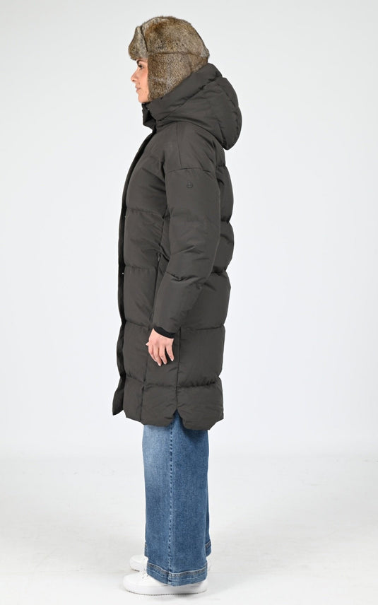 Doudoune longue Swell marron – La Canadienne