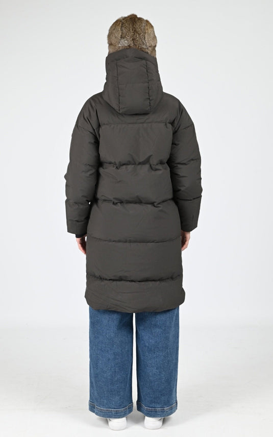 Doudoune longue Swell marron – La Canadienne